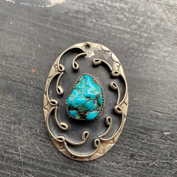 Vintage | Jewelry | Vintage Sterling Medallion With Turquoise | Poshmark